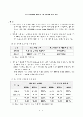 IP-TV 활성화를 통한 농어촌 정보격차 해소 방안-1페이지