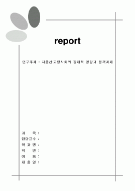 저출산 고령사회의 경제정책-1페이지