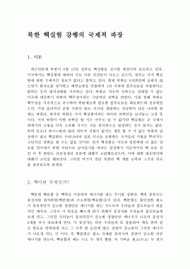 북한 핵실험 강행의 국제적 파장-1페이지