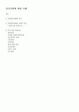 [사회과학] 정신질환에 대한 이해-1페이지