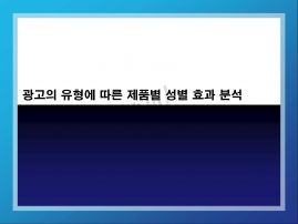 광고의 유형에 따른 제품별 성별 효과 분석-1페이지