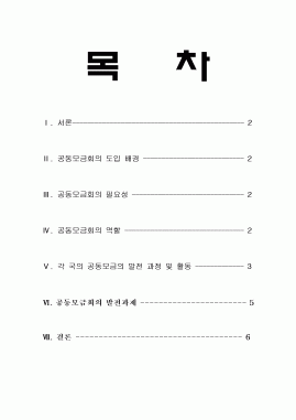 사회복지 공동모금회의 도입 배경 공동모금회의 필요성 공동모금회의 역할 각 국의 공동모금의 발전 과정 및 활동 공동모금회의 발전과제-1페이지