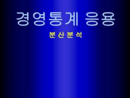 분산 분석에 대한 응용 경영 통계 사례-1페이지