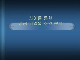 성공 기업의 마케팅 조건 분석-1페이지