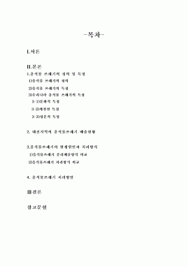 음식물쓰레기의 발생현황 및 처리방안에 대한 연구-1페이지