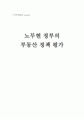 노무현 정부의 부동산 정책 평가-1페이지