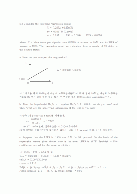 계량 경제학 연습문제 회귀분석-1페이지