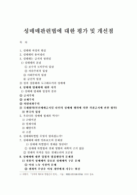 [사회과학] 성매매 관련법에 대한 평가 및 개선점-1페이지