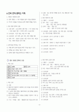 [과외]중학 국어 3-1학기 기말 6단원 한국 현대문학의 흐름 예상문제(교사용)-1페이지