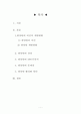 광양항의 물동량 현황과 활성화방안-1페이지