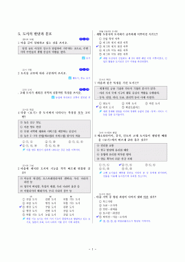 [공학/컴퓨터/통신] [과외]중학 사회 3-2학기 기말 03 도시의 발달과 분포(교사용)-1페이지