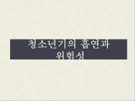 청소년기의 흡연과 위험성-1페이지