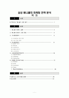 [사회과학] 삼성 애니콜의 마케팅 전략 분석-SWOT,STP,4P Mix-1페이지