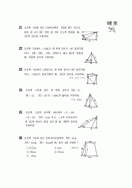 [과외]중학 수학 중3-2 2피타고라스정리(핵심기출2)-1페이지