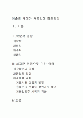 이슬람 세계가 서유럽에 끼친영향-1페이지