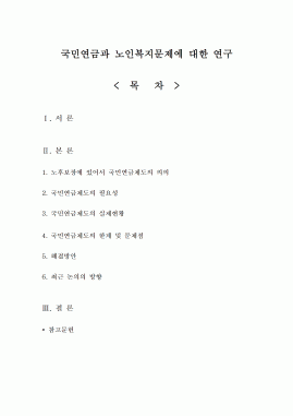 [노인복지] 국민연금과 노인복지문제에 대한 연구-1페이지