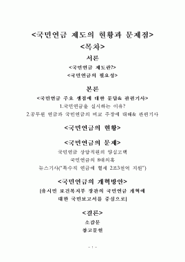 국민연금의 문제점과 개선방안-1페이지