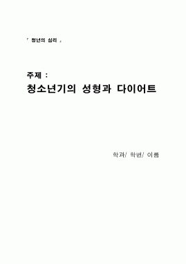 청소년기의 성형과 다이어트-1페이지