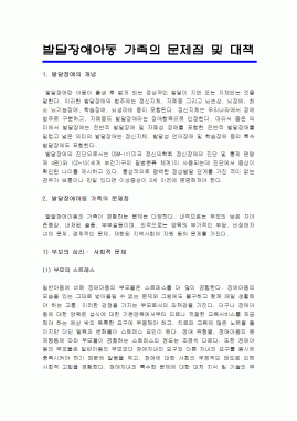 발달장애아동 가족의 문제점 및 대책-1페이지