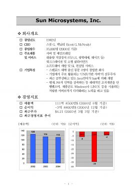 Sun 마이크로시스템즈의 기업개요 및 CEO-1페이지