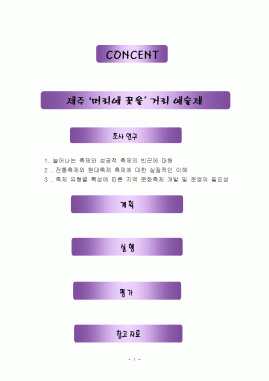 PR과정 사례( 머리에꽃을  제주도 거리축제)-1페이지