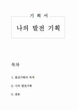 나의 발전 기획-1페이지