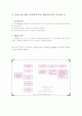 보건복지부와 행정자치부의 차이와 보건간호사의 업무-1페이지