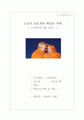 노인의 성문제와 해결과 대책-1페이지