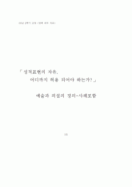 예술과 외설의 정의-사례포함-1페이지