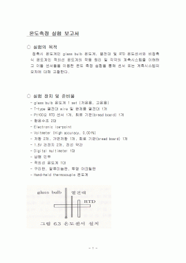 온도측정 실험 보고서-1페이지