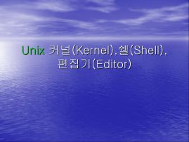 Unix 커널(Kernel),쉘(Shell),편집기(Editor)-1페이지