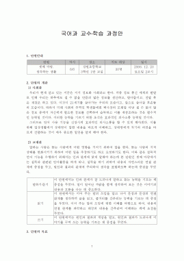 [초등교육]말하기듣기 셋째마당 교수-학습 과정안-1페이지