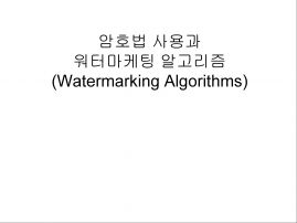 암호법 사용과 워터마케팅 알고리즘(Watermarking Algorithms)-1페이지