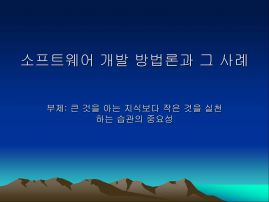 소프트웨어 개발 방법론과 그 사례;부제 큰 것을 아는 지식보다 작은 것을 실천하는 습관의 중요성-1페이지