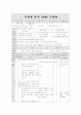 국어 지도안 (국어 (상) 2. 짜임새 있는 말과 글 (2)나의 소원)-1페이지