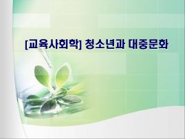 [교육사회학] 청소년과 대중문화-1페이지