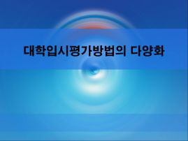 대학입시 평가 방법의 다양화-1페이지