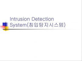 Intrusion Detection System(침입탐지시스템)-1페이지