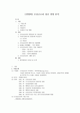 [경영학] 모닝글로리 성공 경영 분석-1페이지