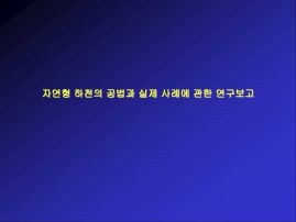 자연형 하천의 공법과 실제 사례에 관한 연구보고-1페이지