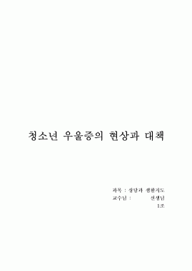 청소년 우울증의 현상과 대책-1페이지