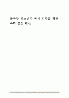 군복무 청소년의 복지 신장을 위한 폭력 근절 방안-1페이지