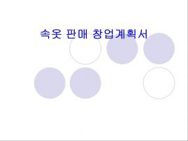 속옷 판매 창업계획서-1페이지