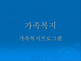 가족복지<가족복지에 관한 설명 및 가족프로그램, 기관방문 포함>-1페이지