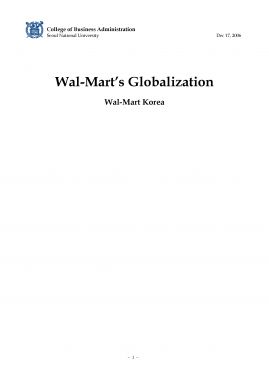Wal-Mart’s Globalization-1페이지