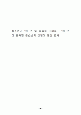 청소년과 인터넷 및 중독을 이해하고 인터넷에 중독된 청소년의 상담에 관한 조사-1페이지