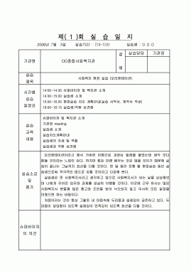 사회복지 현장실습 실습일지 20회 모음집-1페이지