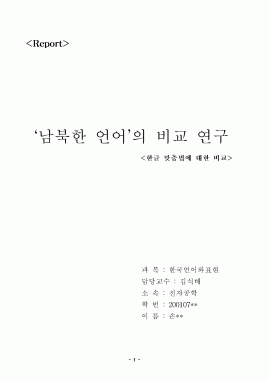 남북한의언어비교연구-1페이지