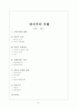 [마케팅] 하이주의 실패요인과 부활을 위한 마케팅 전략-1페이지