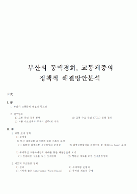  부산의 동맥경화, 교통체증의 정책적 해결방안분석-1페이지